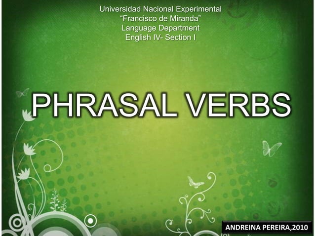 Phrasal verbs | PPTX | Programming Languages | Computing