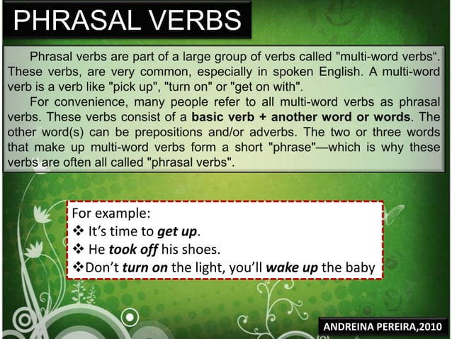 Phrasal verbs | PPTX | Programming Languages | Computing