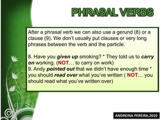 Phrasal verbs | PPTX | Programming Languages | Computing