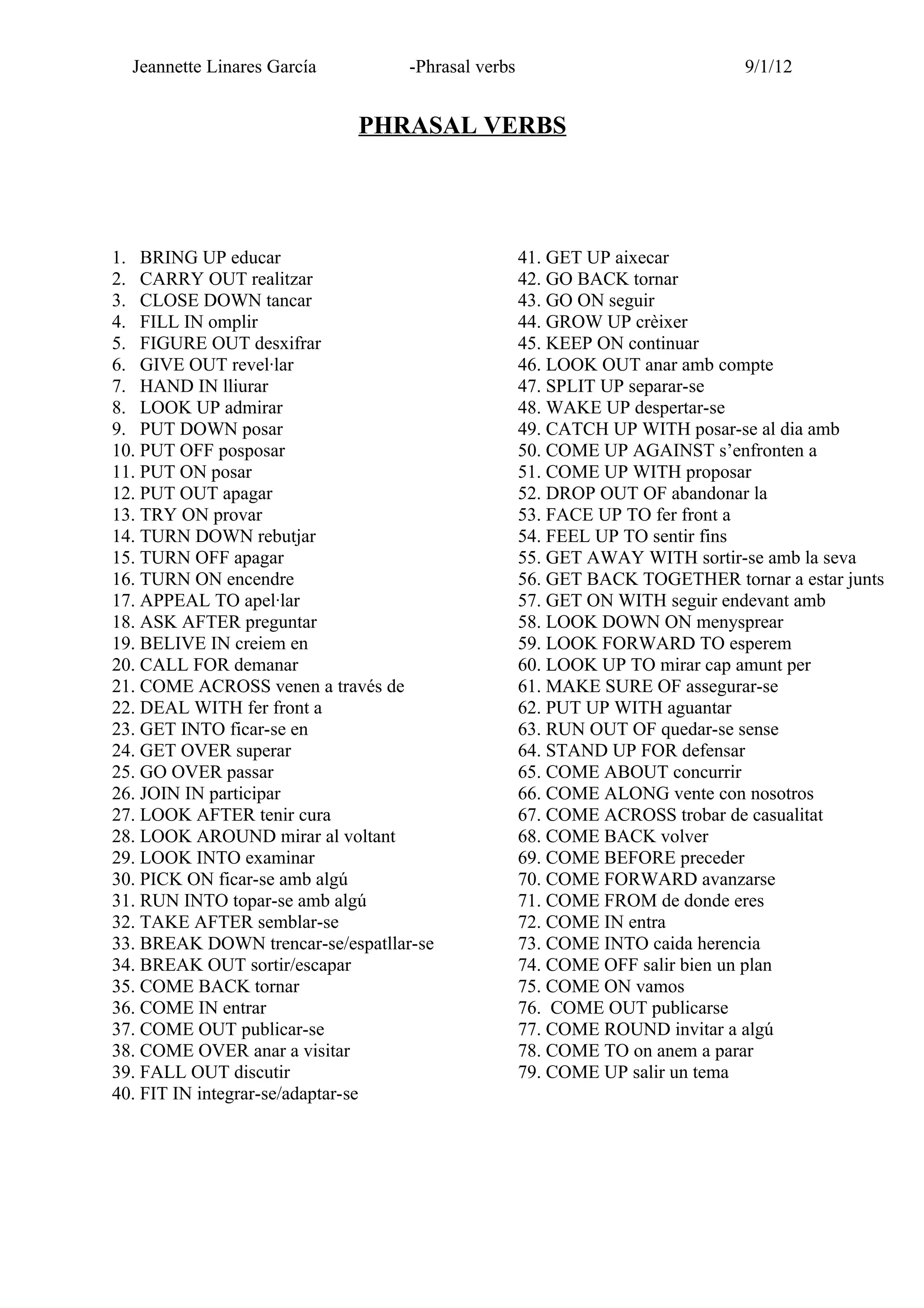 Phrasal verbs | PDF | Free Download