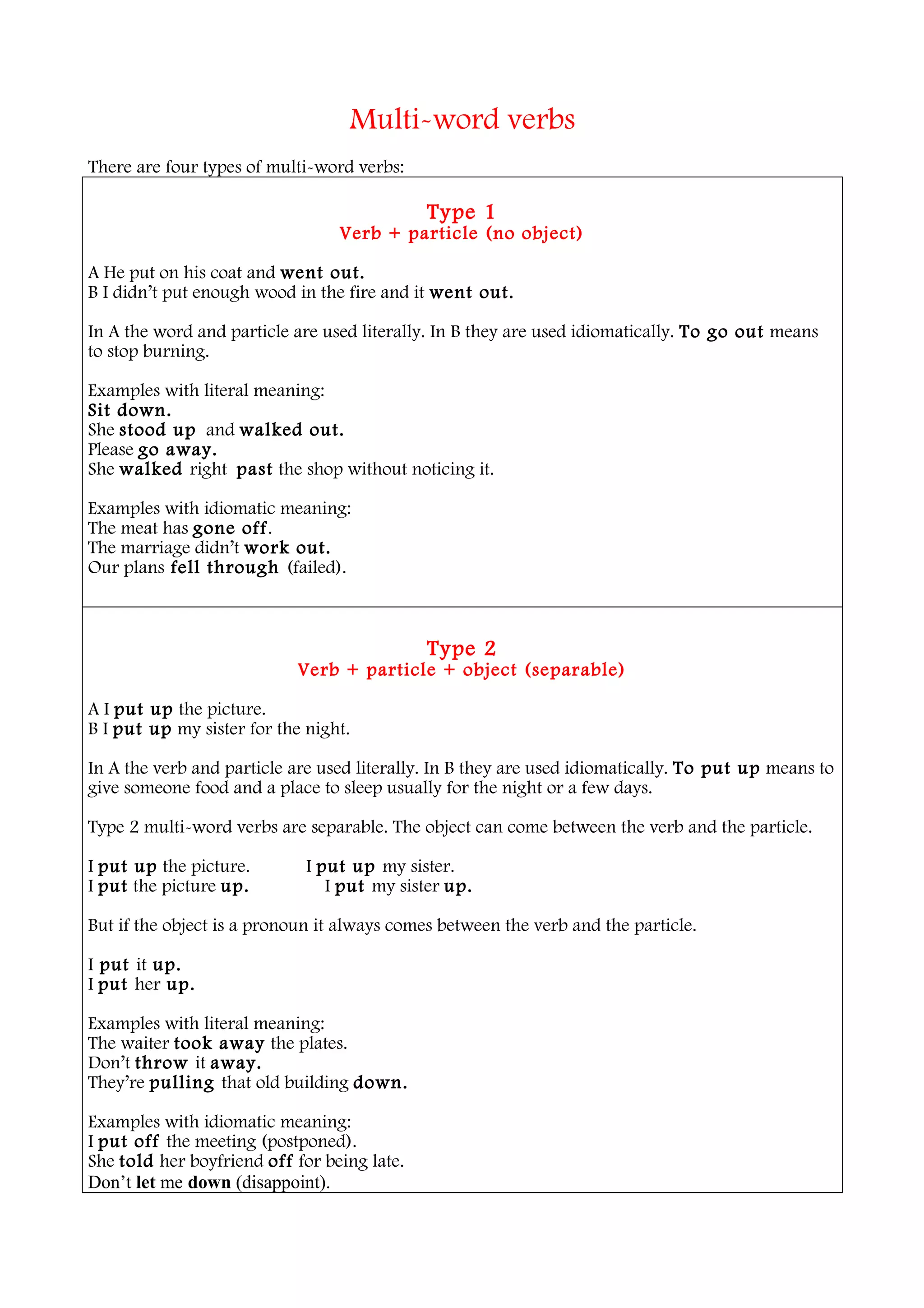 Phrasal verbs | DOC