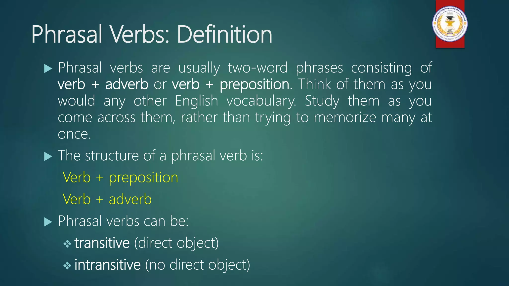 Phrasal verbs | PPTX