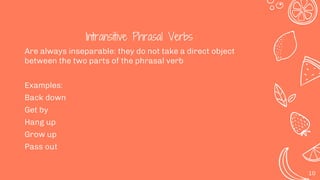 English Grammar - Phrasal Verbs - List of 100 words | PPTX
