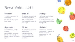 English Grammar - Phrasal Verbs - List of 100 words | PPTX