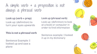 English Grammar - Phrasal Verbs - List of 100 words | PPTX