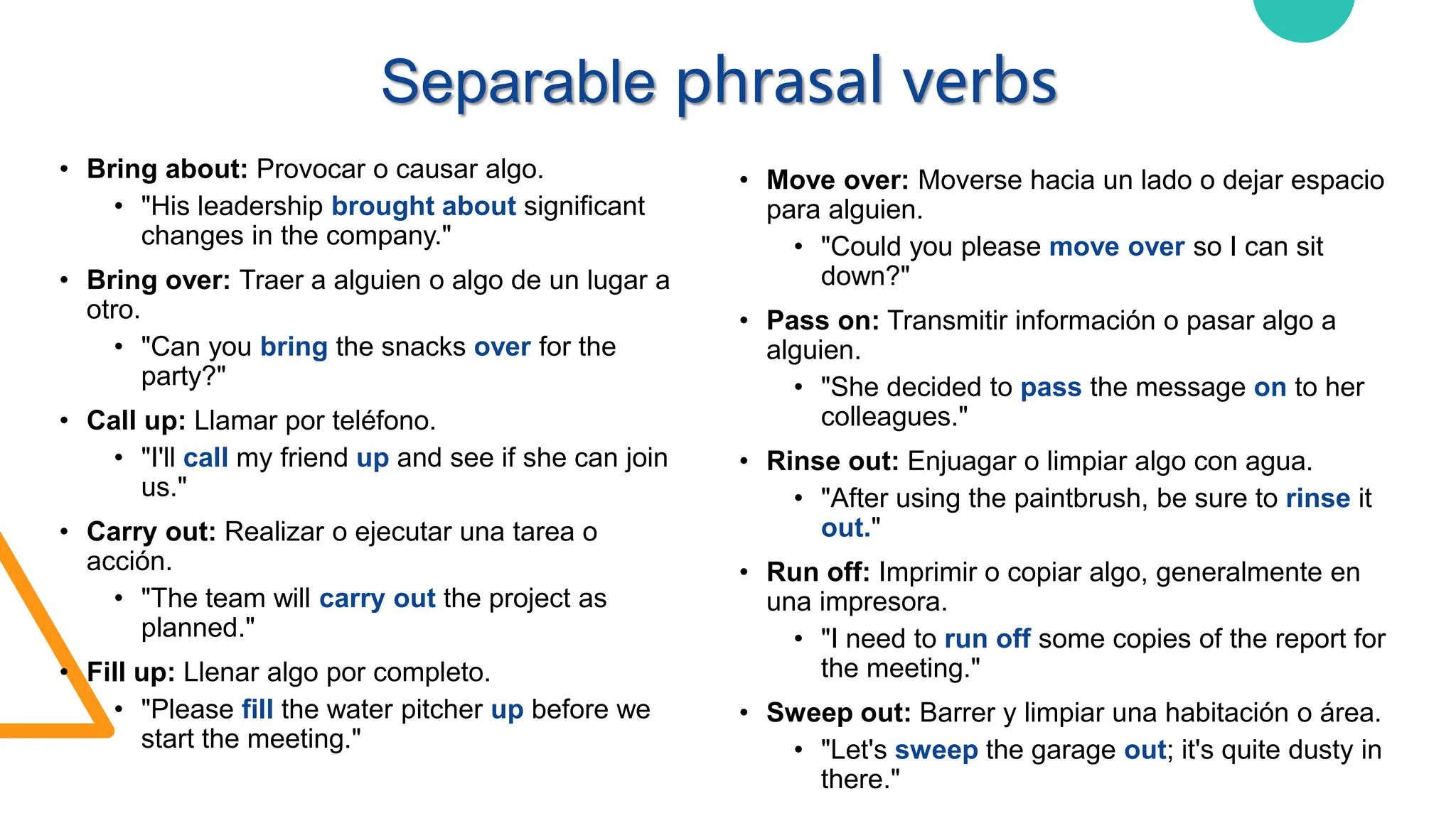 ESL Phrasal Verbs: What are them, types and examples | PPTX