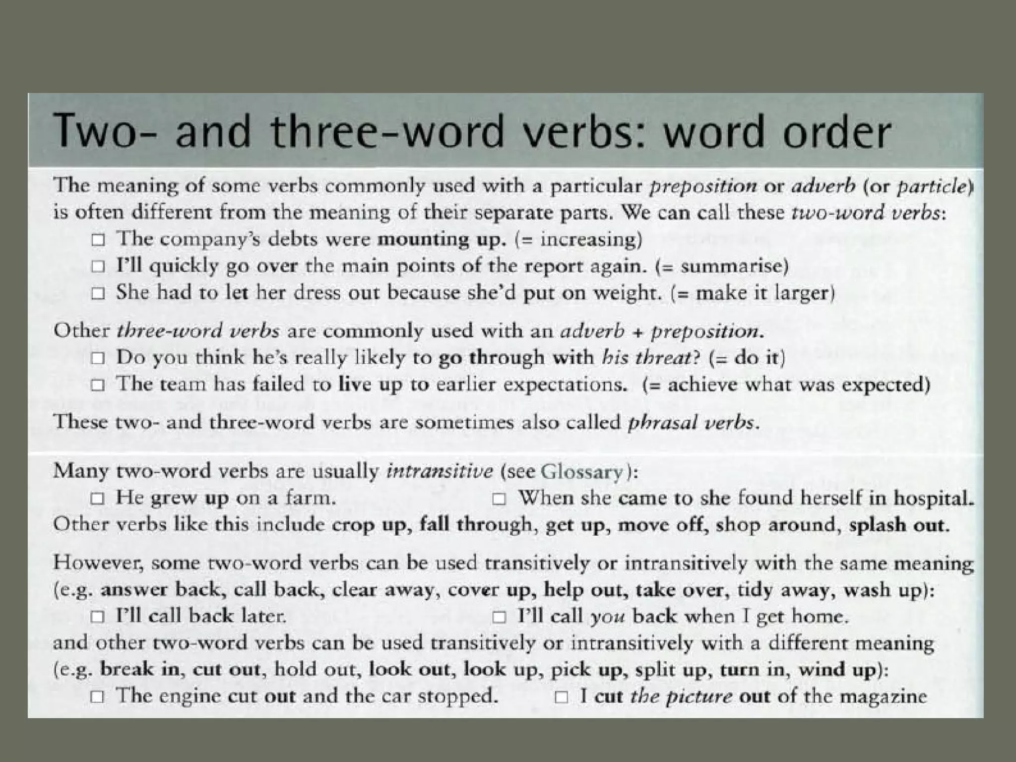 Phrasal Verbs 2 (transitive) | PPT