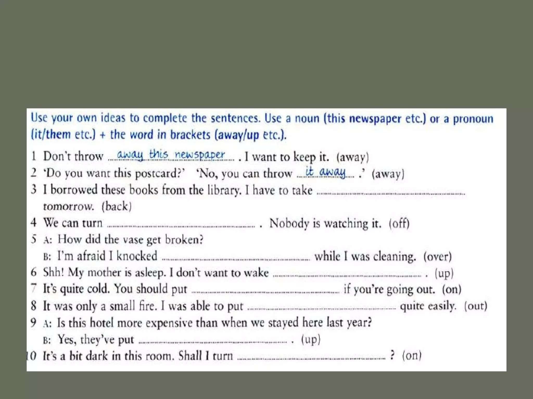 Phrasal Verbs 2 (transitive) | PPT