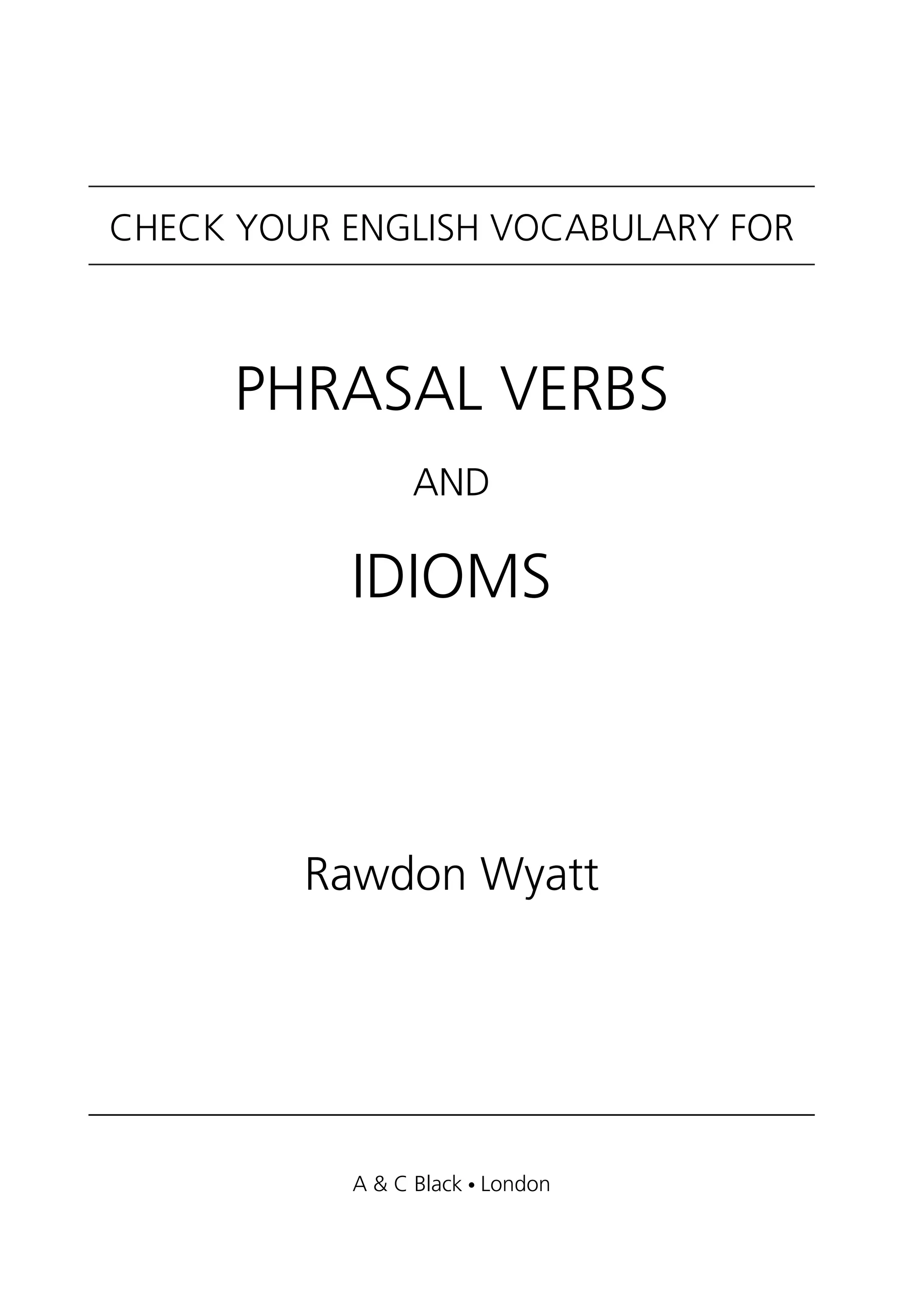 Phrasal verbs and idioms | PDF