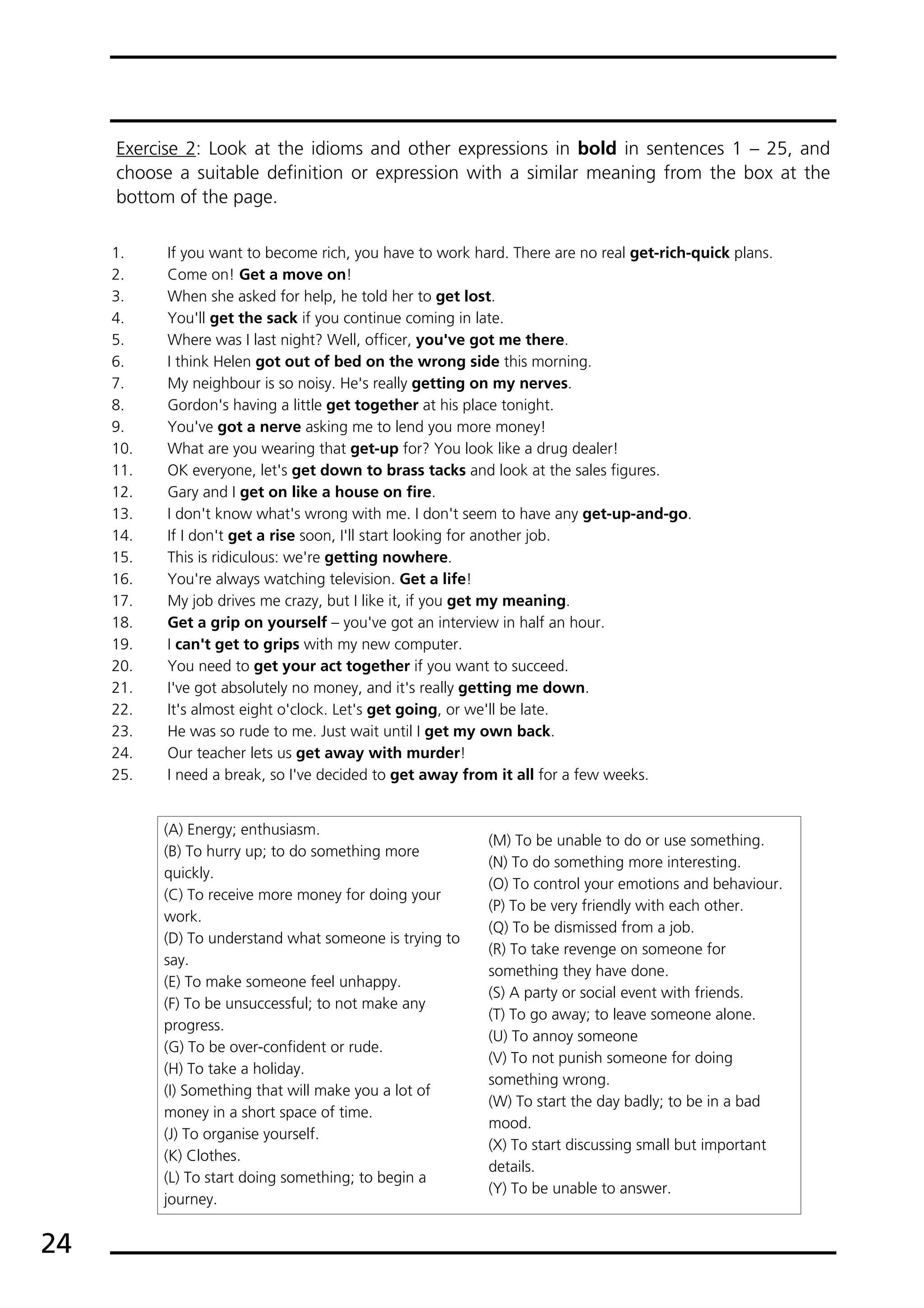 Phrasal verbs and idioms | PDF