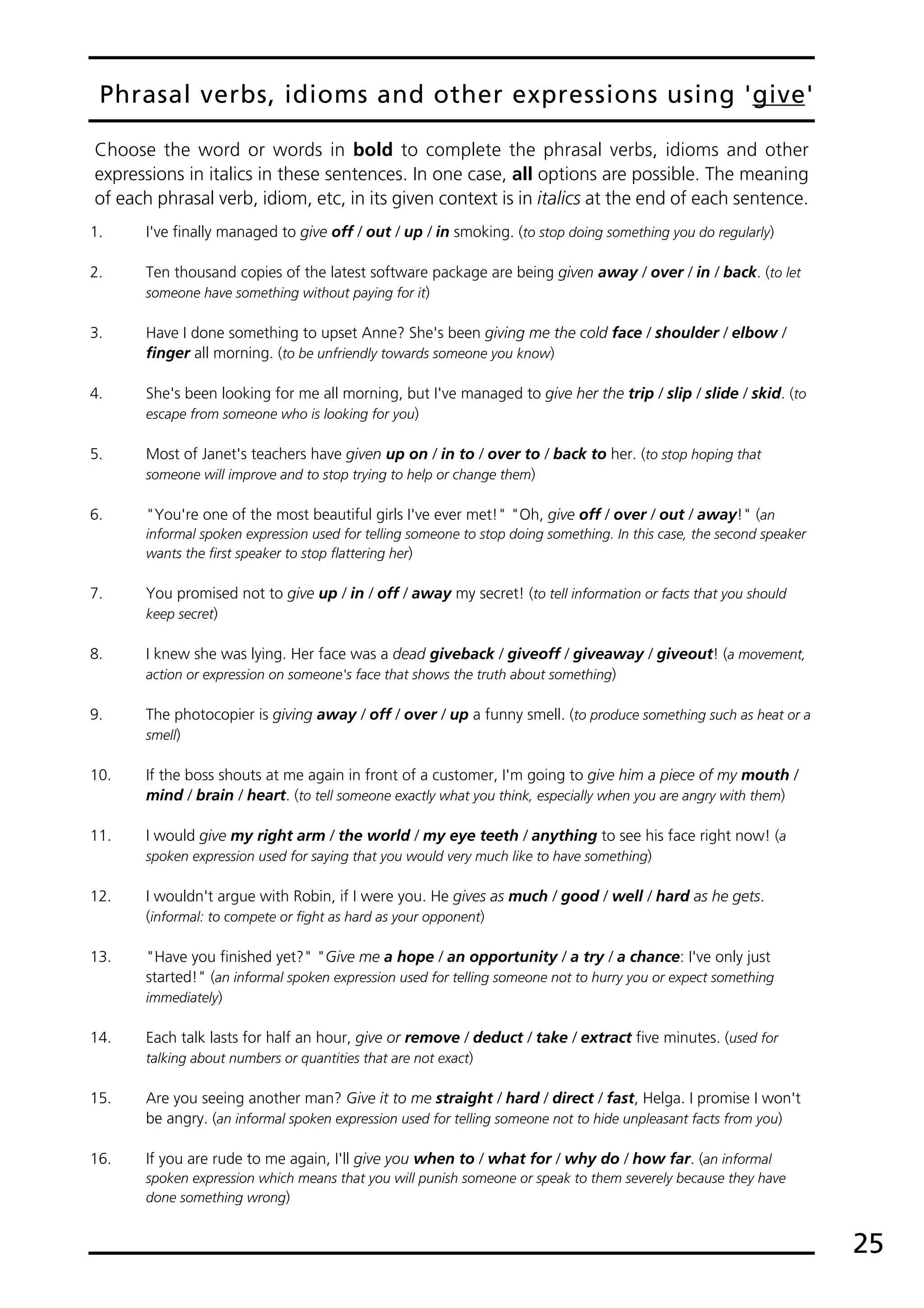 Phrasal verbs and idioms | PDF