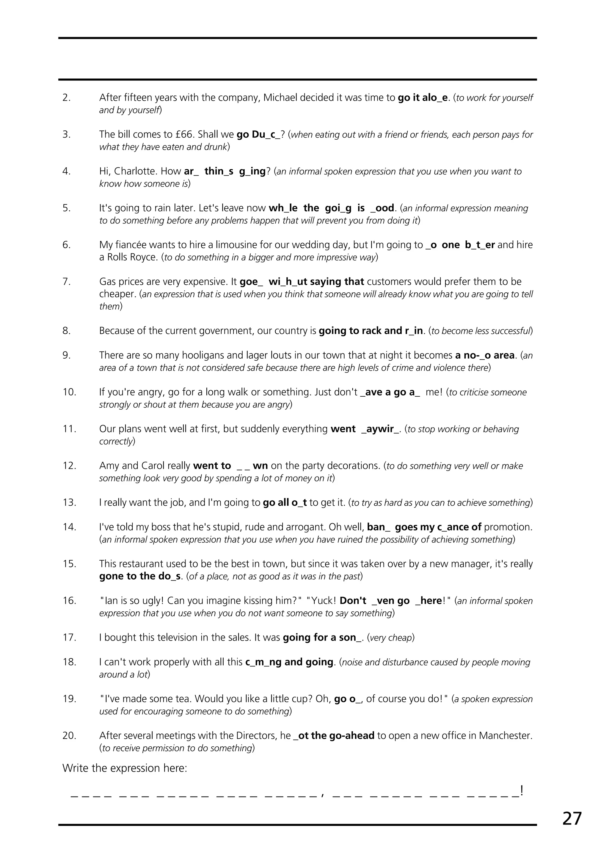 Phrasal verbs and idioms | PDF