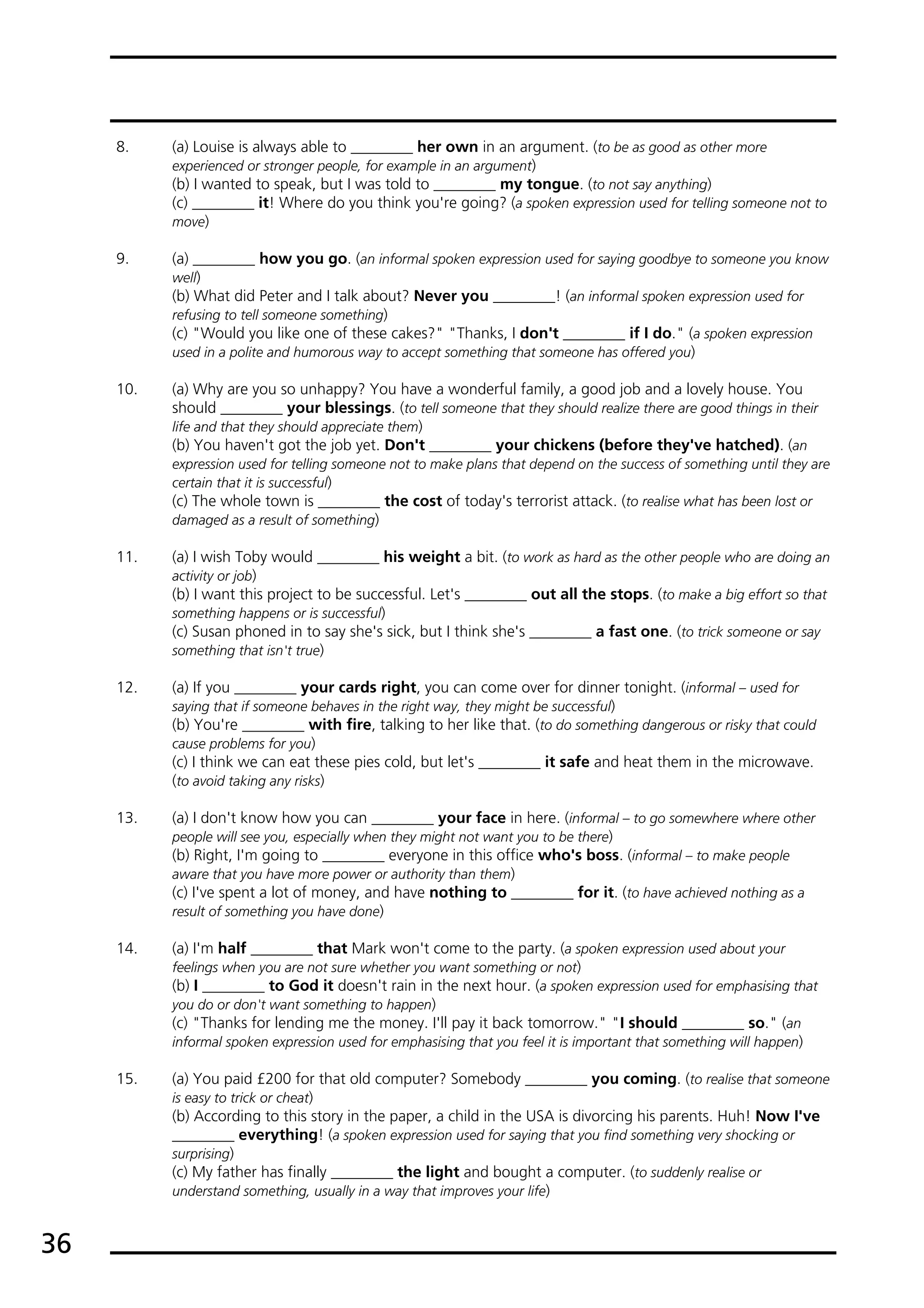 Phrasal verbs and idioms | PDF