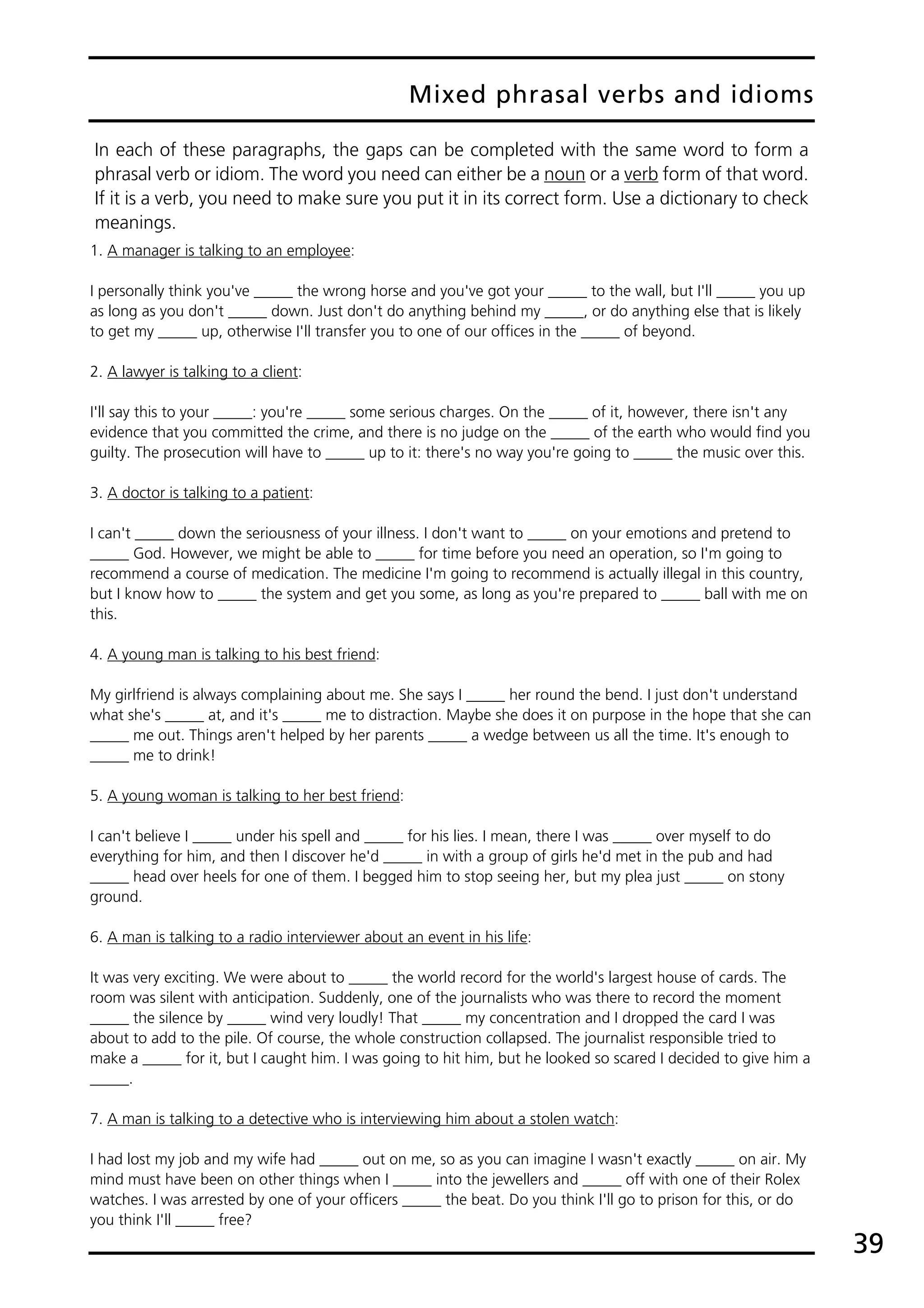 Phrasal verbs and idioms | PDF