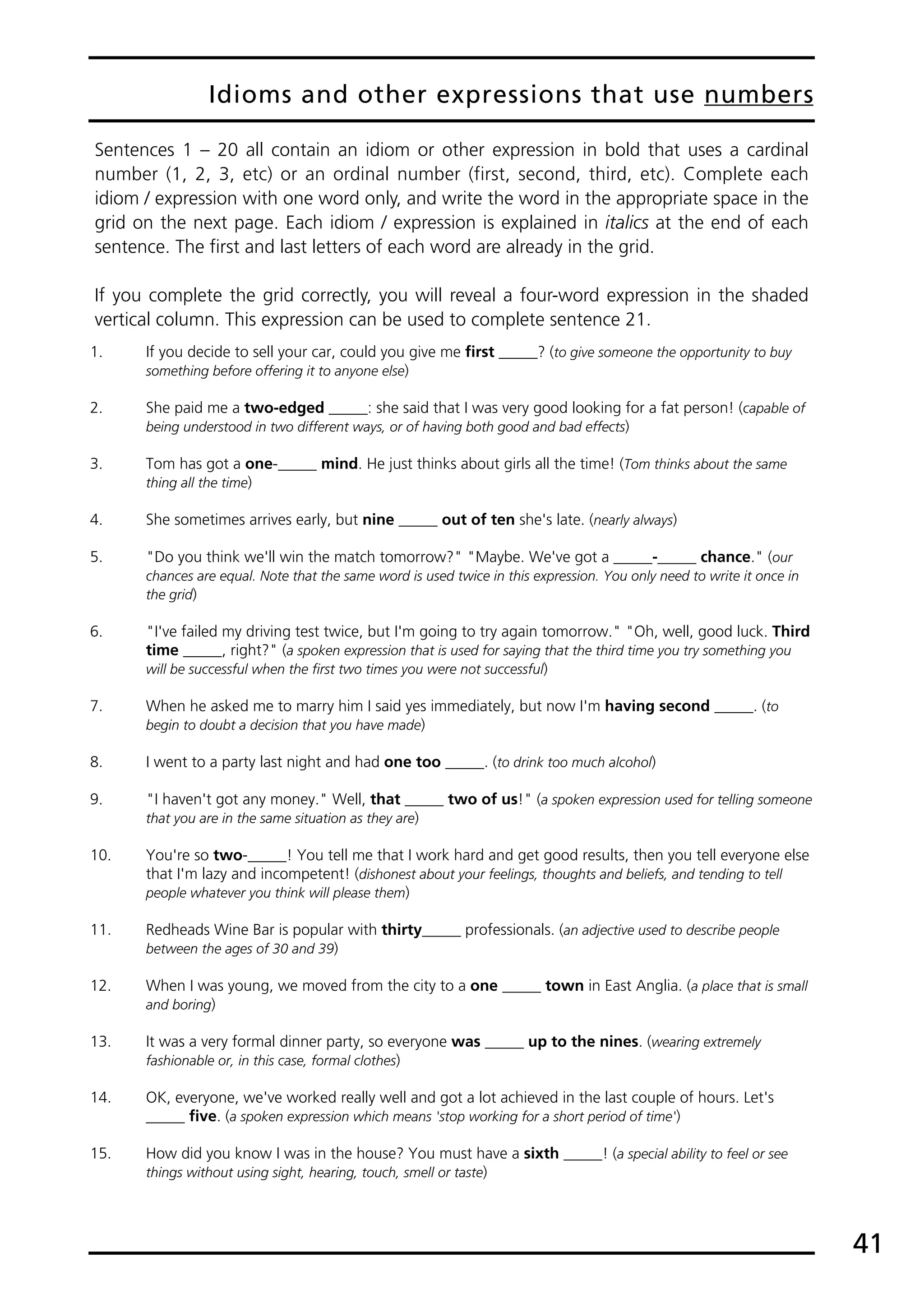 Phrasal verbs and idioms | PDF