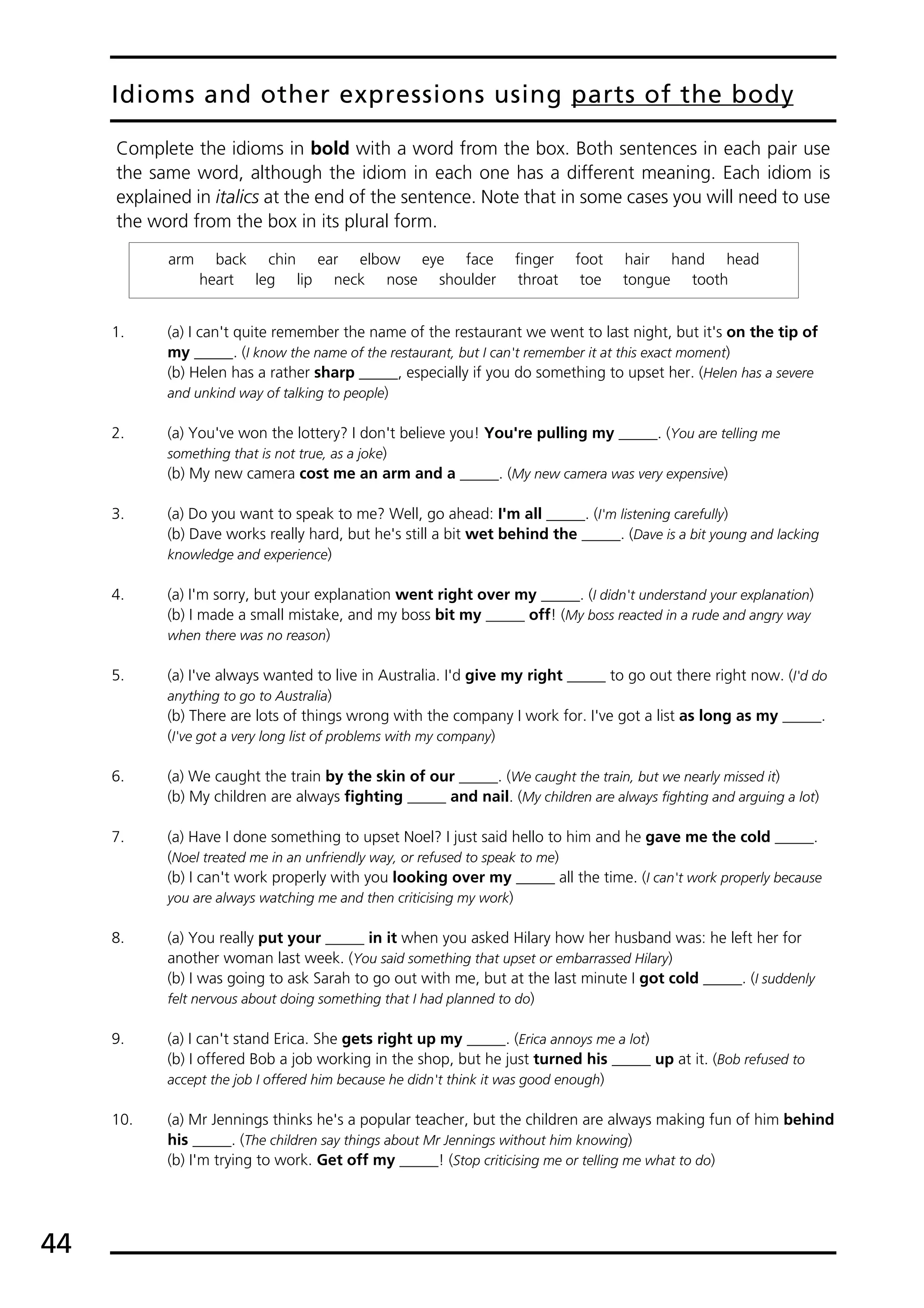 Phrasal verbs and idioms | PDF