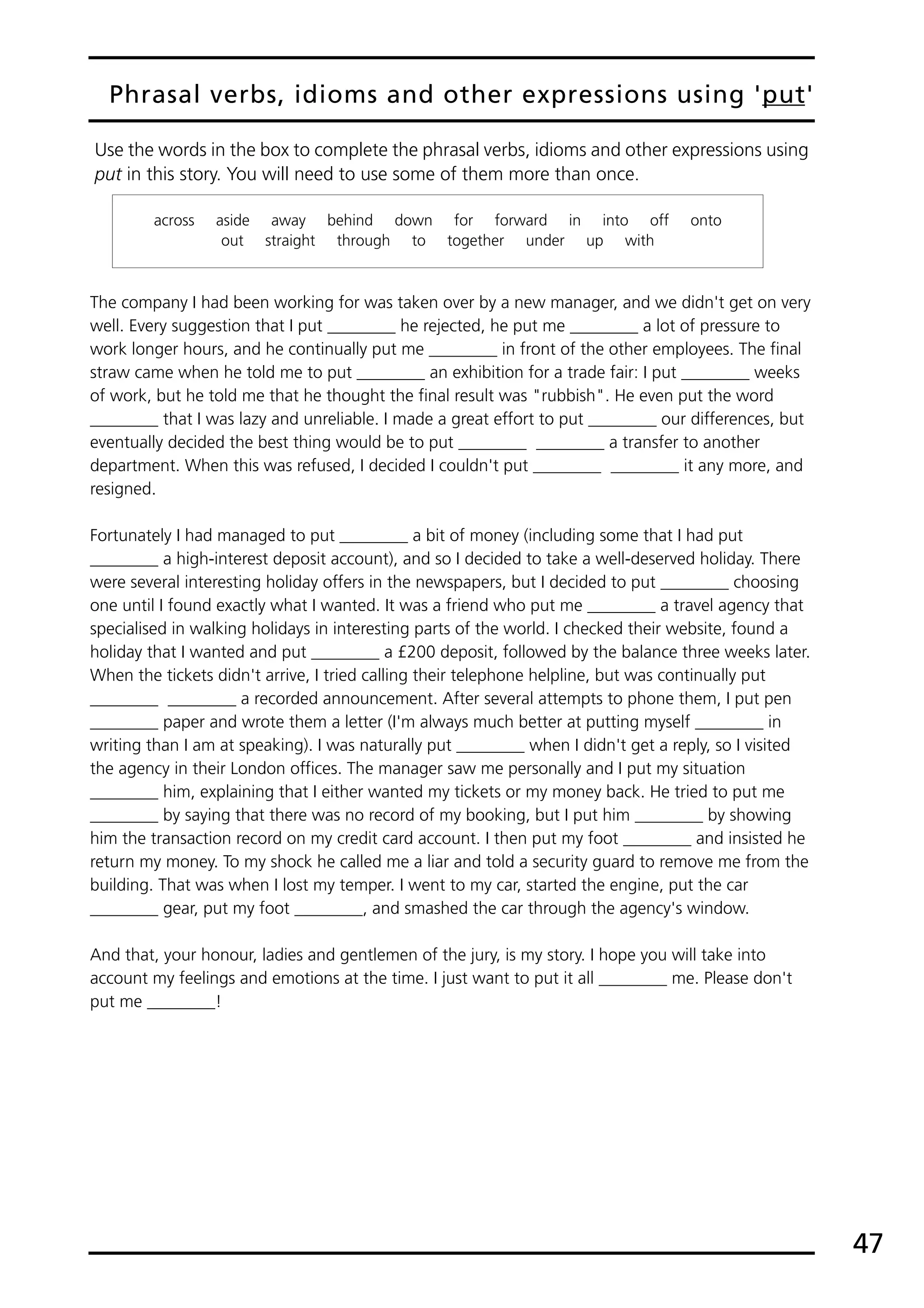 Phrasal verbs and idioms | PDF