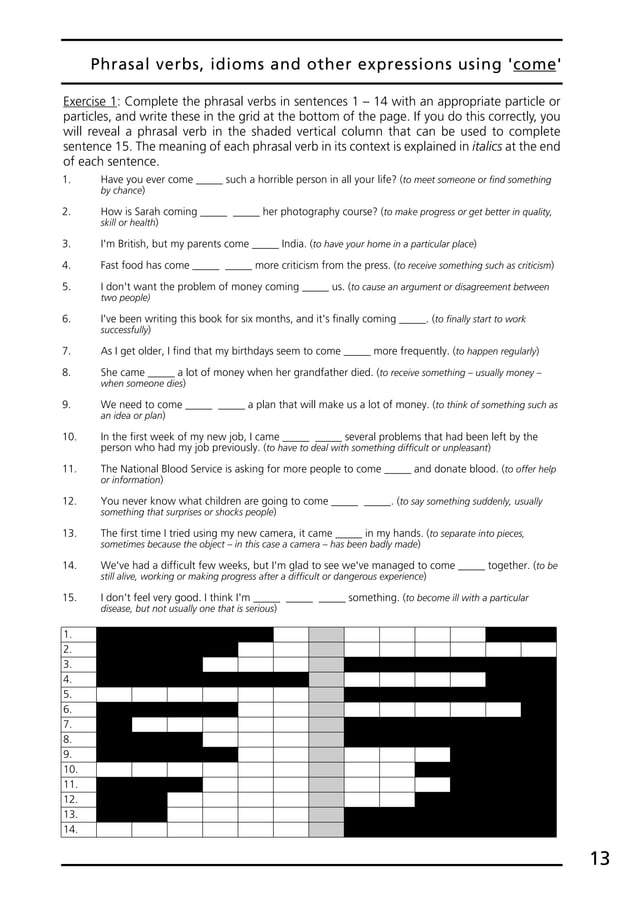 Phrasal verbs and idioms | PDF