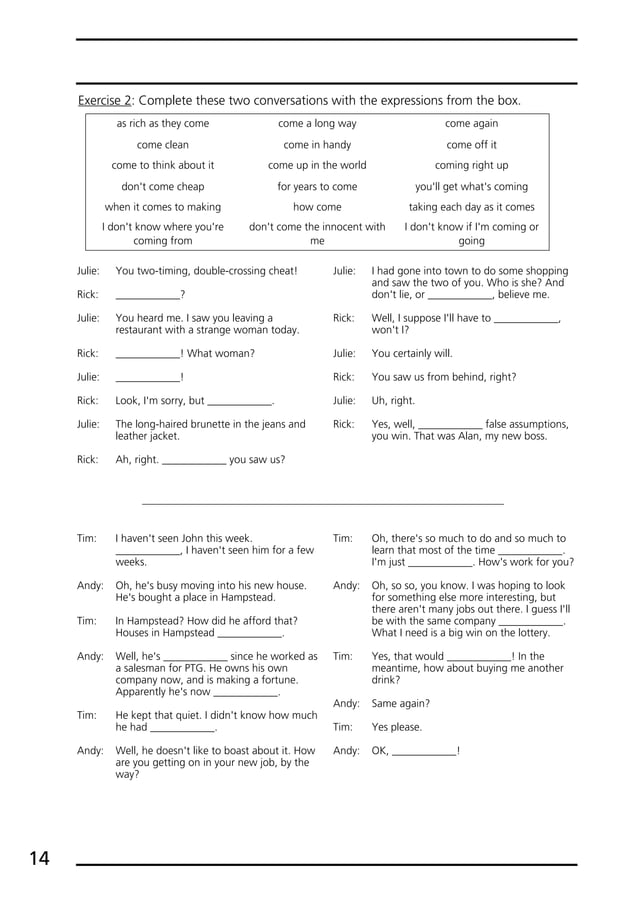 Phrasal verbs and idioms | PDF