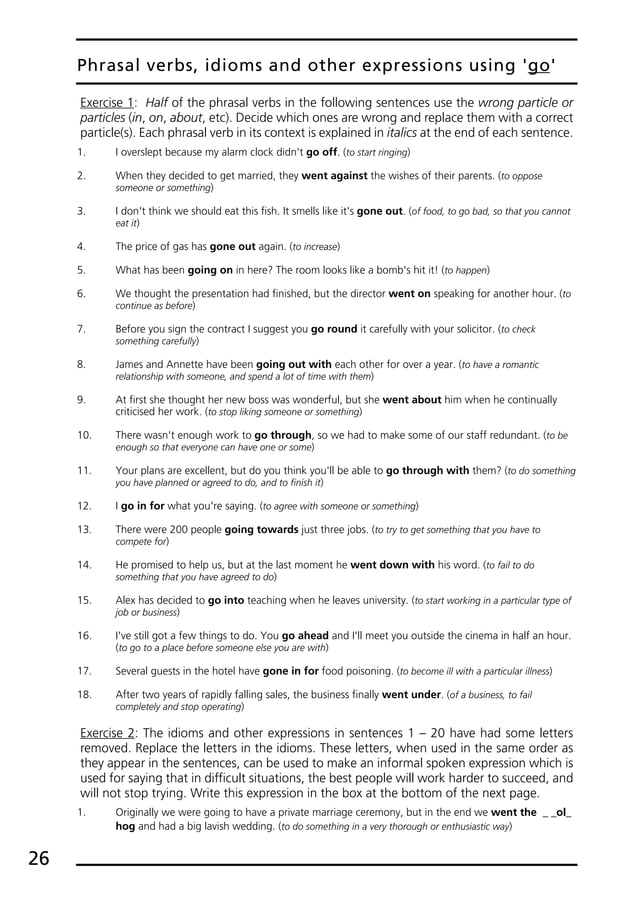 Phrasal verbs and idioms | PDF