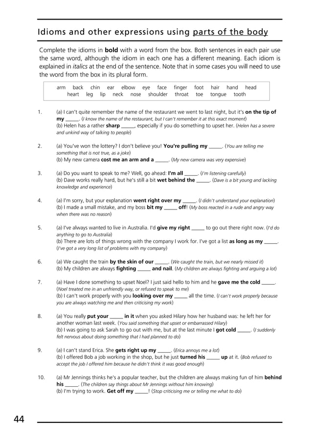 Phrasal verbs and idioms | PDF