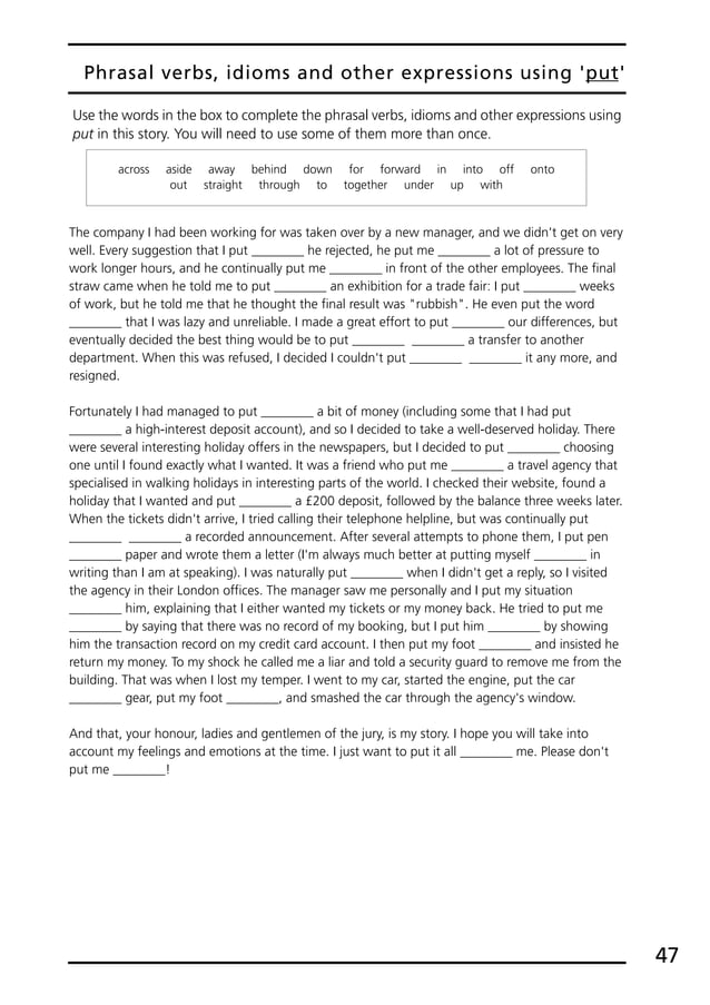 Phrasal verbs and idioms | PDF