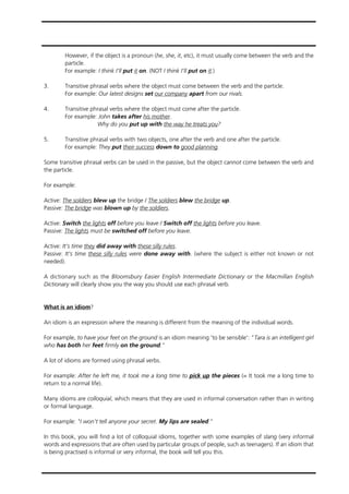 Phrasal verbs and idioms | PDF