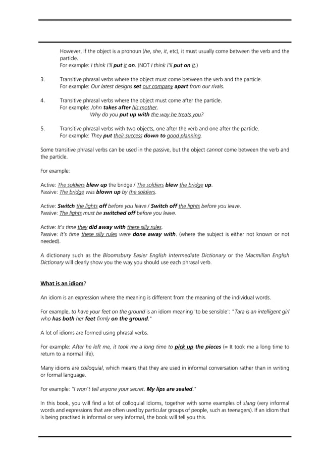 Phrasal verbs and idioms | PDF