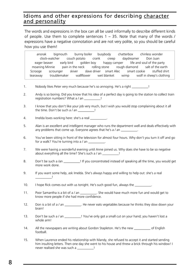 Phrasal verbs and idioms | PDF