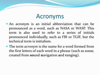 Phrasal Verbs, Blend Words And Acronym | PPTX