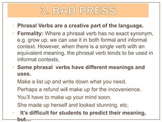 Phrasal verbs c1 def | PPT