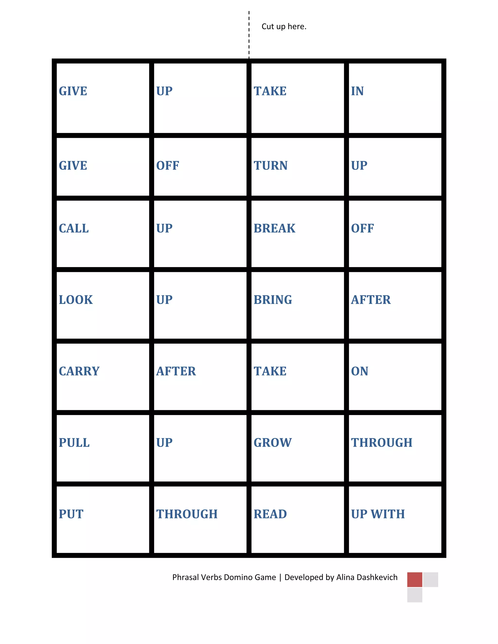 ESL Game - Phrasal Verbs Domino | PDF | Video Game Genres | Video Gaming
