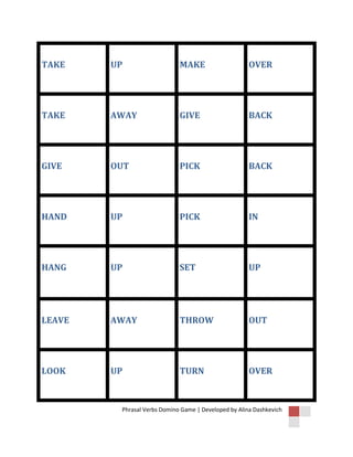 ESL Game - Phrasal Verbs Domino | PDF | Video Game Genres | Video Gaming