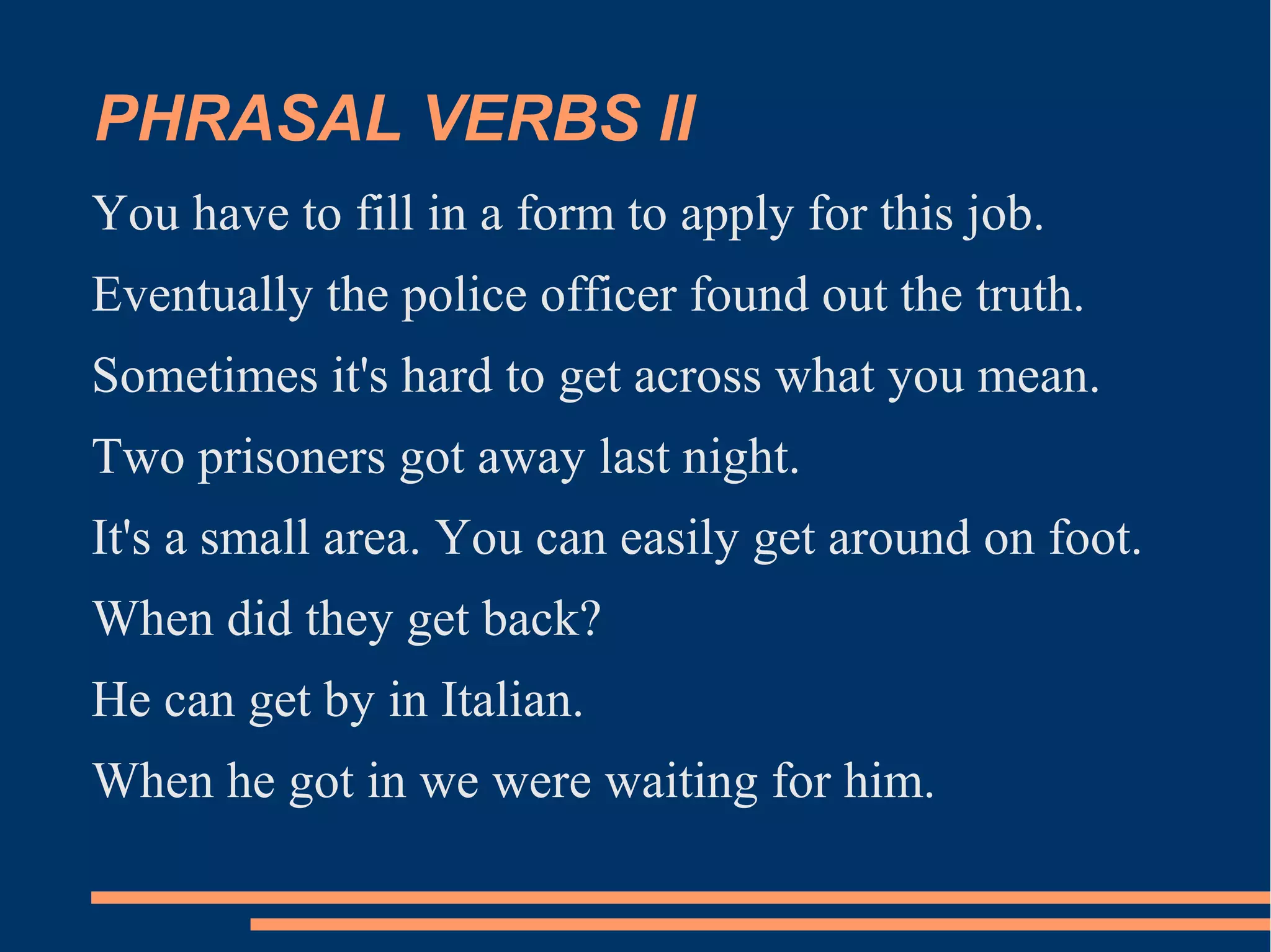Phrasal verbs II | PPT