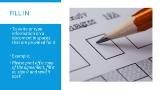 Phrasal verbs in out | PPTX