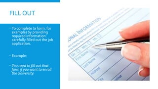 Phrasal verbs in out | PPTX