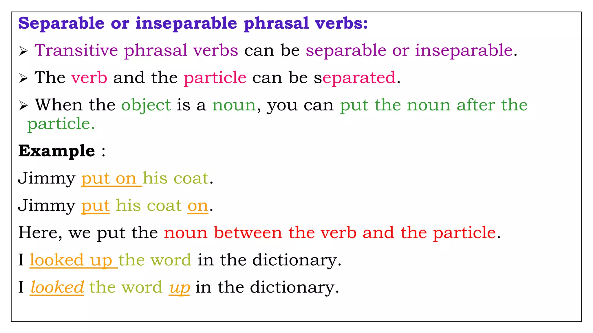 Phrasal verbs English Grammar Topic. | PPTX