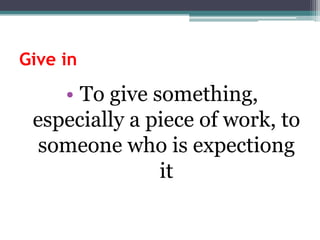 Phrasal verbs sem respostas | PPTX