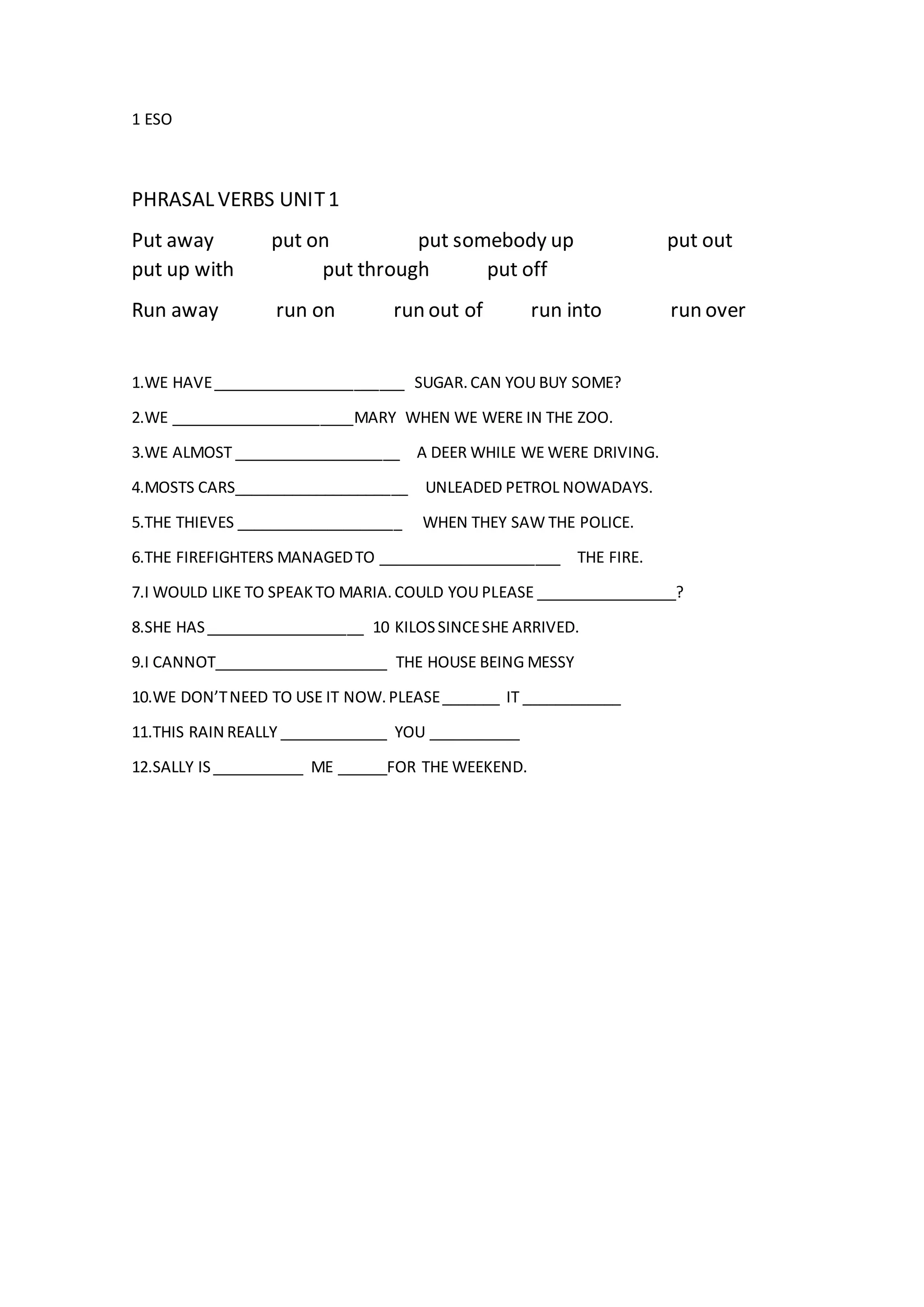 Phrasal verbs unit 2 and 3 | DOCX