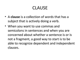 Phrase, clause, and sentence | PPT