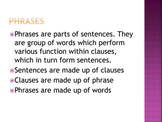 Phrase, clause and sentence structure | PPTX