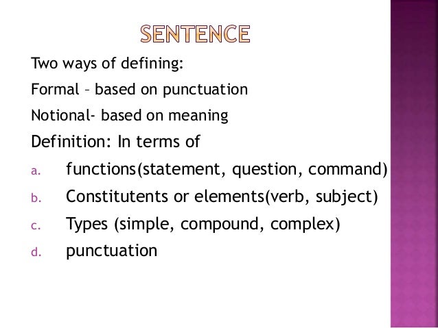 Phrase, clause and sentence structure