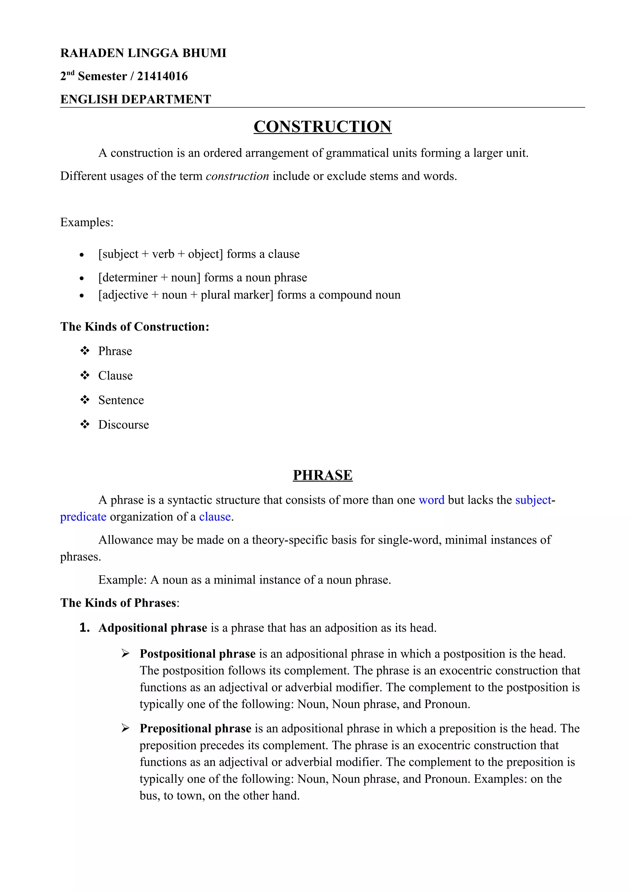 Construction (Linguistics) | DOC