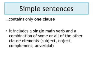 English Language Terminology - Phrases, Clauses and Sentences | PPT ...