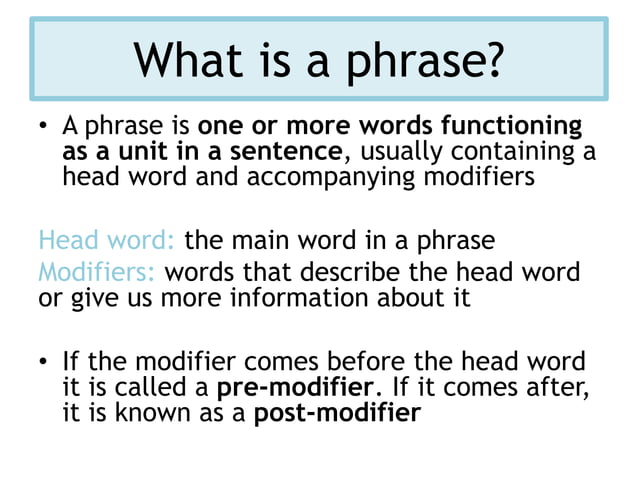 English Language Terminology - Phrases, Clauses and Sentences | PPT