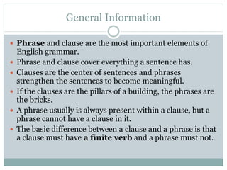 Phrases and clauses | PPTX