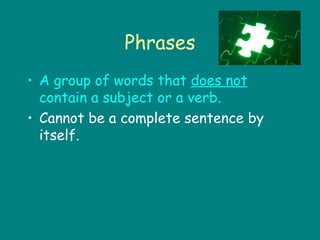 Phrases clauses 090 powerpoint | PPT