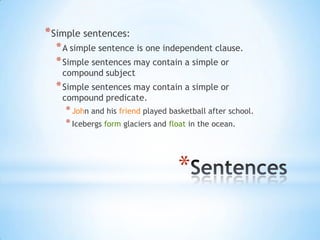 Phrases, clauses, and sentences | PPTX