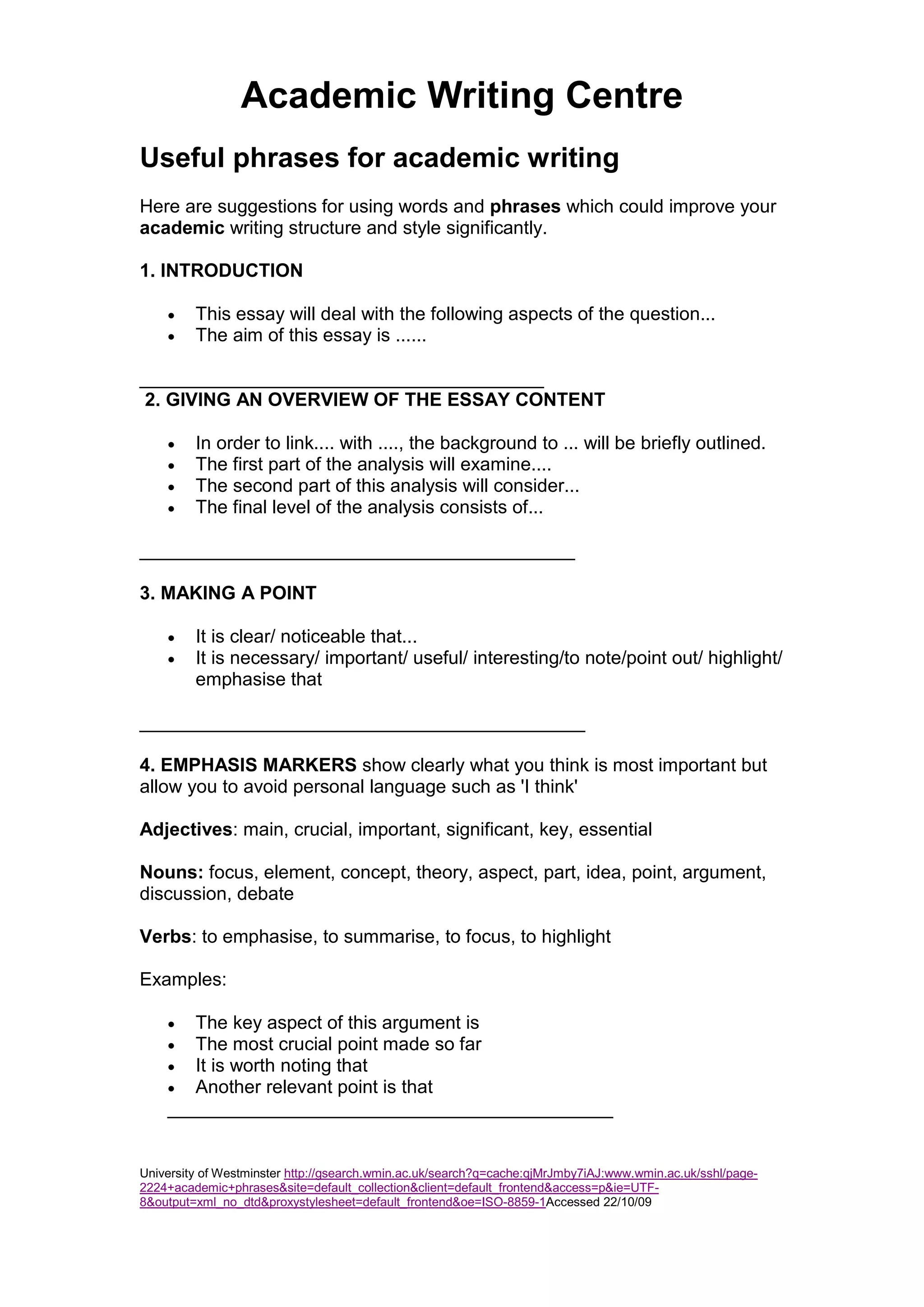 Phrases in academic writing | PDF
