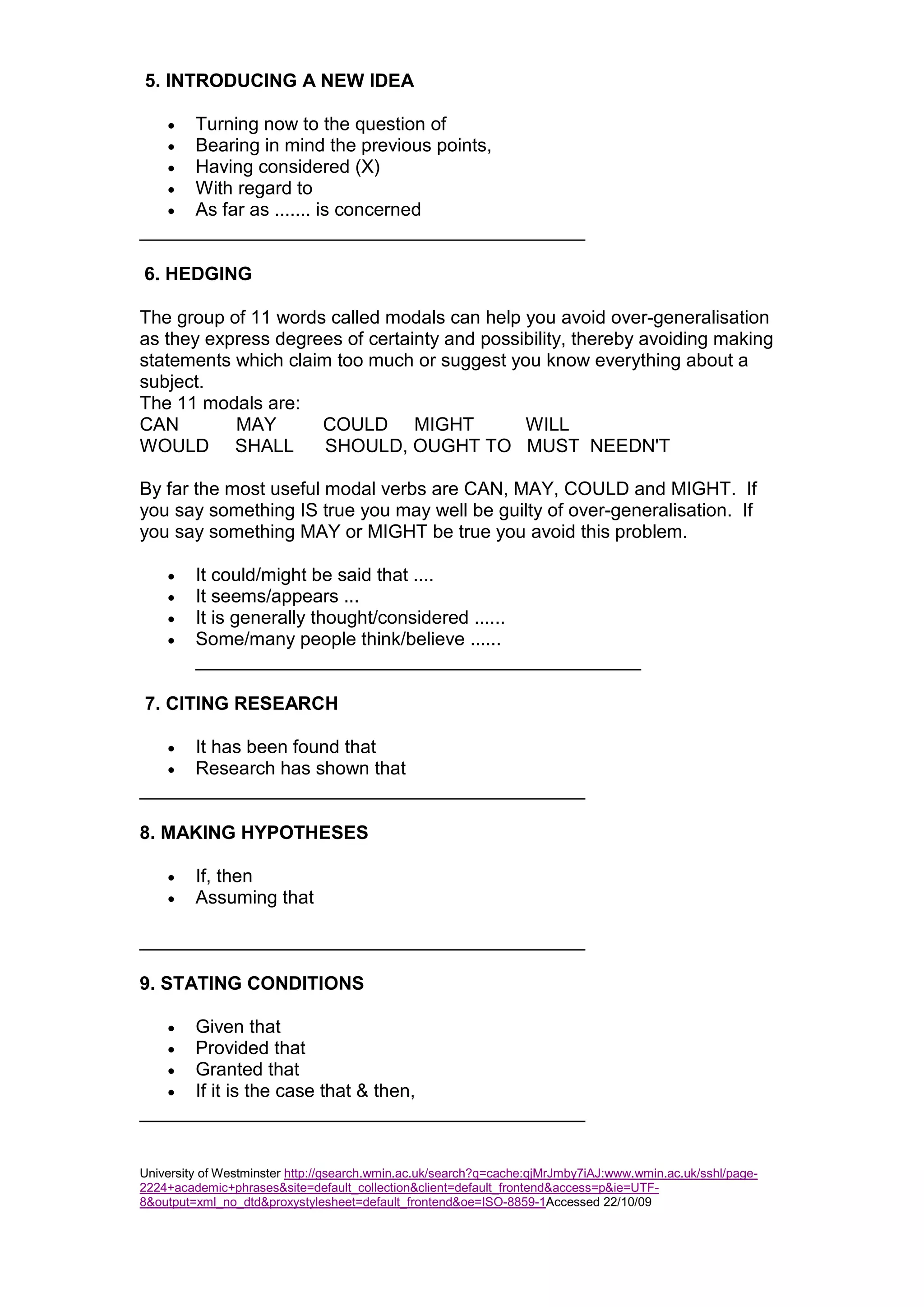 Phrases in academic writing | PDF